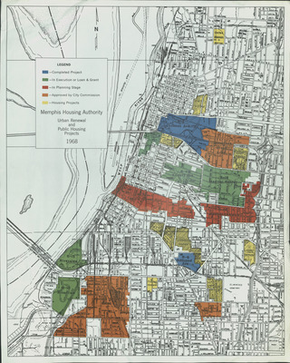 "Map: Memphis, Tennessee, Urban Renewal and Public Housing Projects, 19"