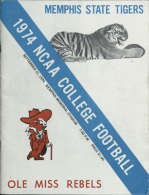 "1974 Memphis State University vs University of Mississippi football pr"