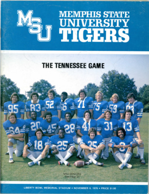 "1976 Memphis State University vs University of Tennessee football prog"