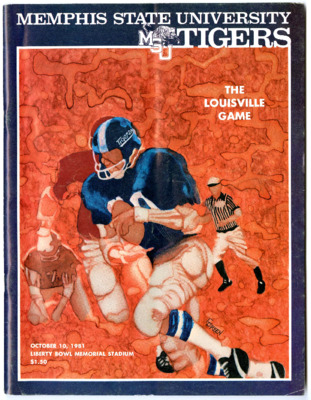 "1981 Memphis State University vs University of Louisville football pro"