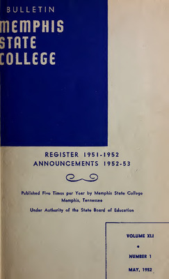 "1952 May, Memphis State College bulletin"