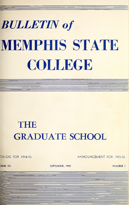 "1955 September, Memphis State College bulletin"
