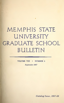 "1957 September, Memphis State University bulletin"
