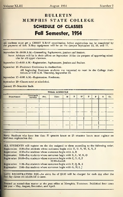 "1954 August, Memphis State College bulletin"