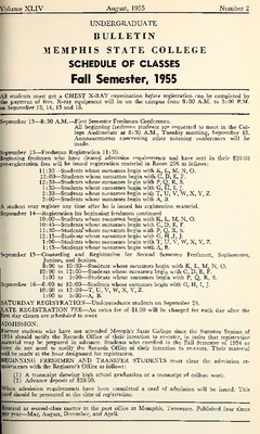 "1955 August, Memphis State College bulletin"
