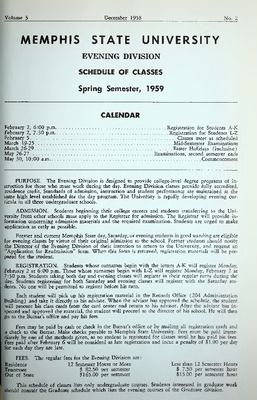"1958 December, Memphis State University bulletin"