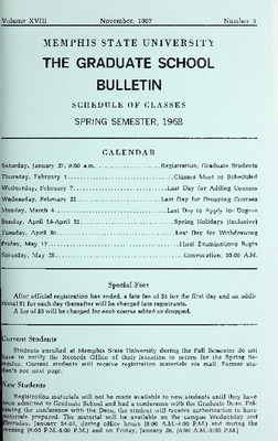 "1967 November, Memphis State University bulletin"
