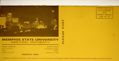"1967 Spring, Memphis State University bulletin"