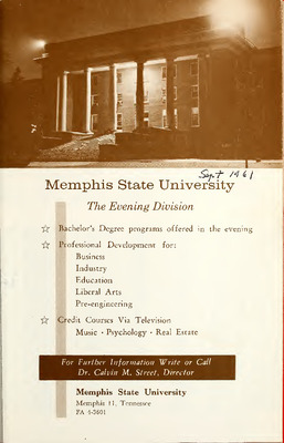 "1961 September, Memphis State University bulletin"