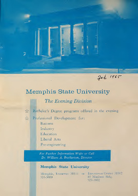 "1965 February, Memphis State University bulletin"
