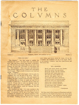 "1921, The Columns, West Tennessee State Normal School, 1:1"